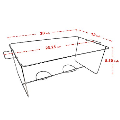Party Essentials N512864 Chafing Racks/Wire Buffet Stands/Serving Trays Frame Food Warmer, 3 Count, Full Size Standard Chrome