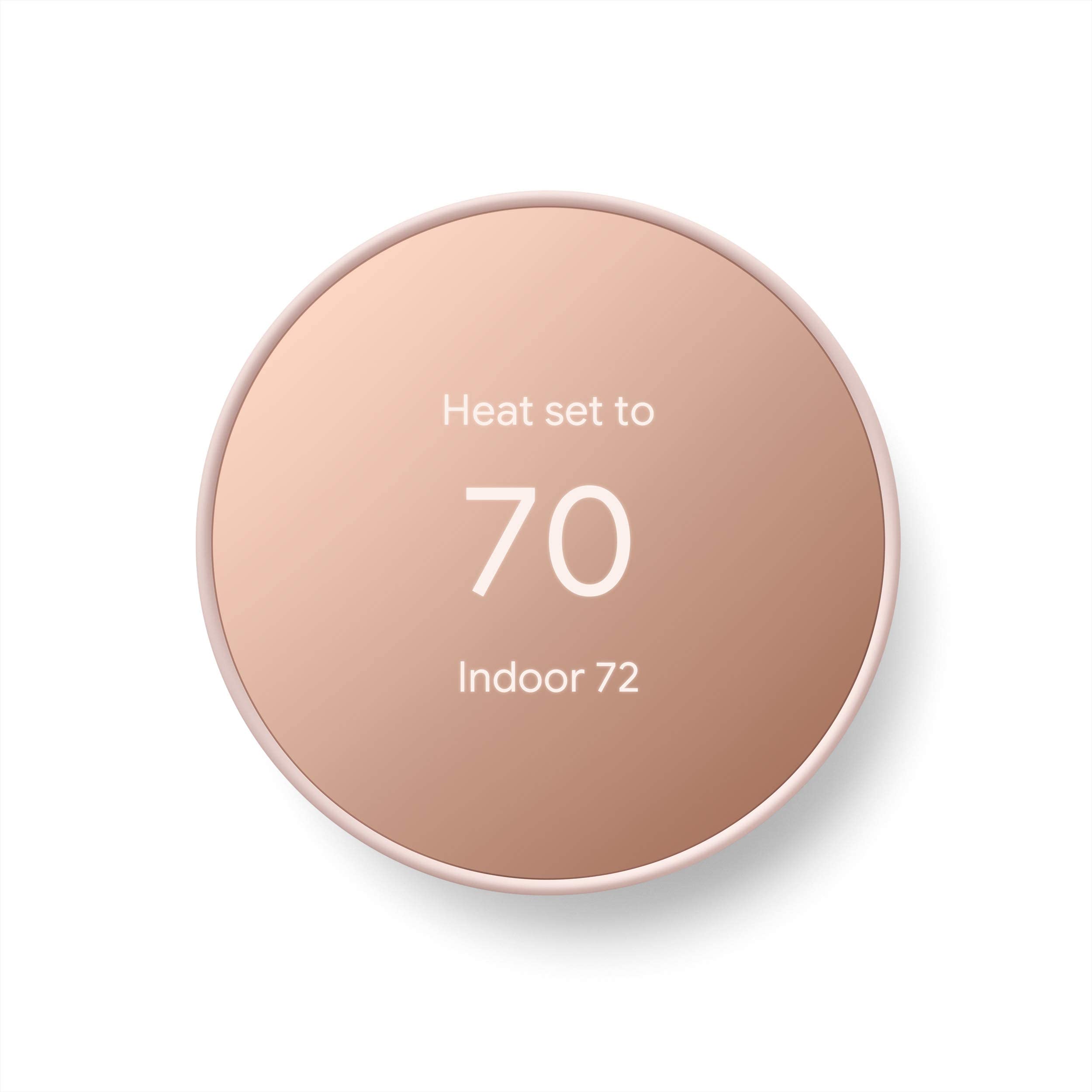 Google Nest Thermostat - Smart Thermostat for Home - Programmable Wifi Thermostat - Sand (Renewed)