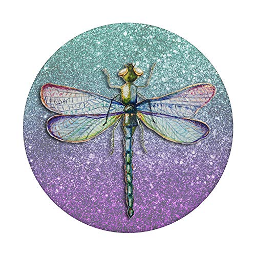 Pastel Lilacs Dragonfly on a Blue and Purple Background PopSockets PopGrip: Swappable Grip for Phones & Tablets