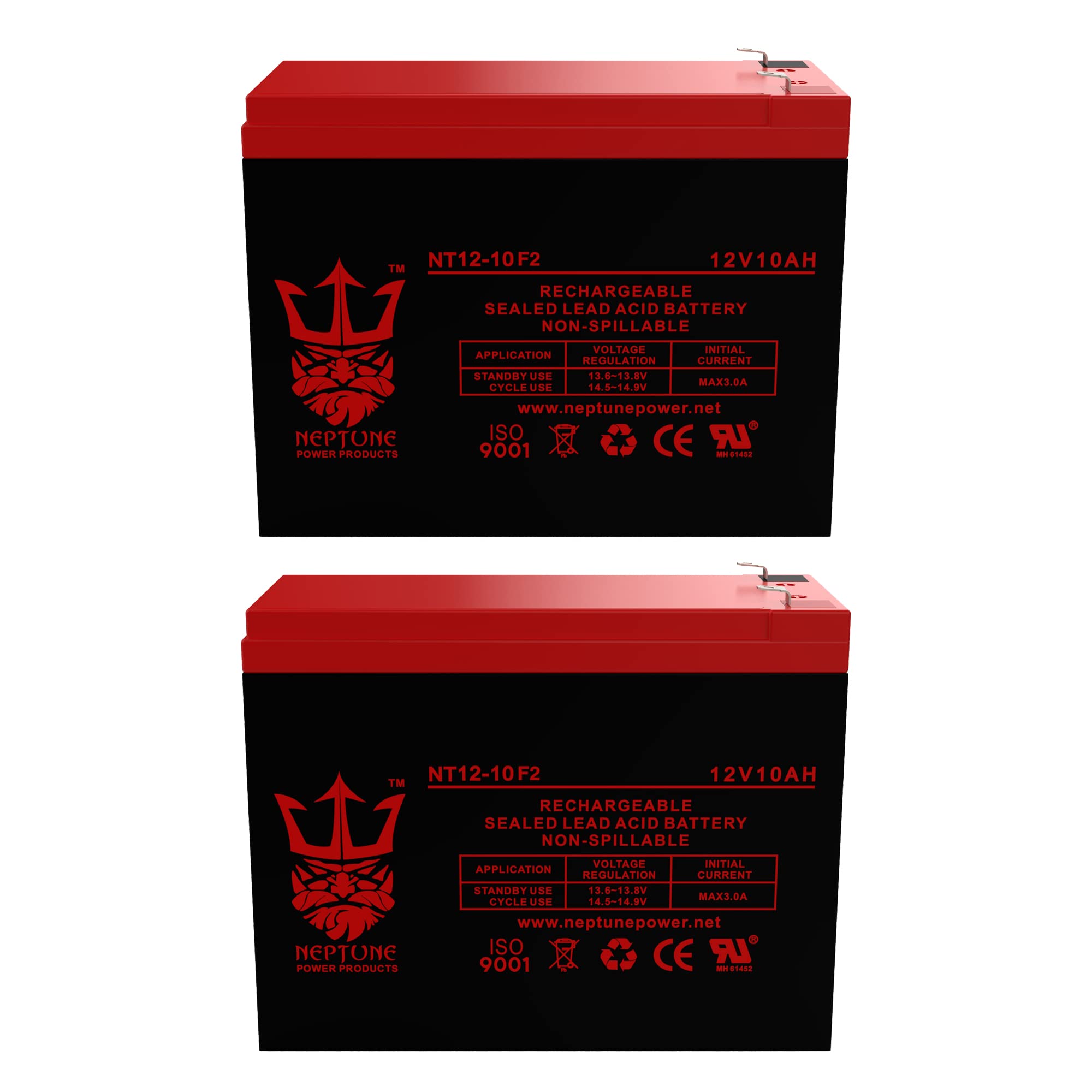 Neptune Power Products replacement 12V 10AH Replacement for SHOPRIDER Echo 3 SL73 Battery - 2 Pack
