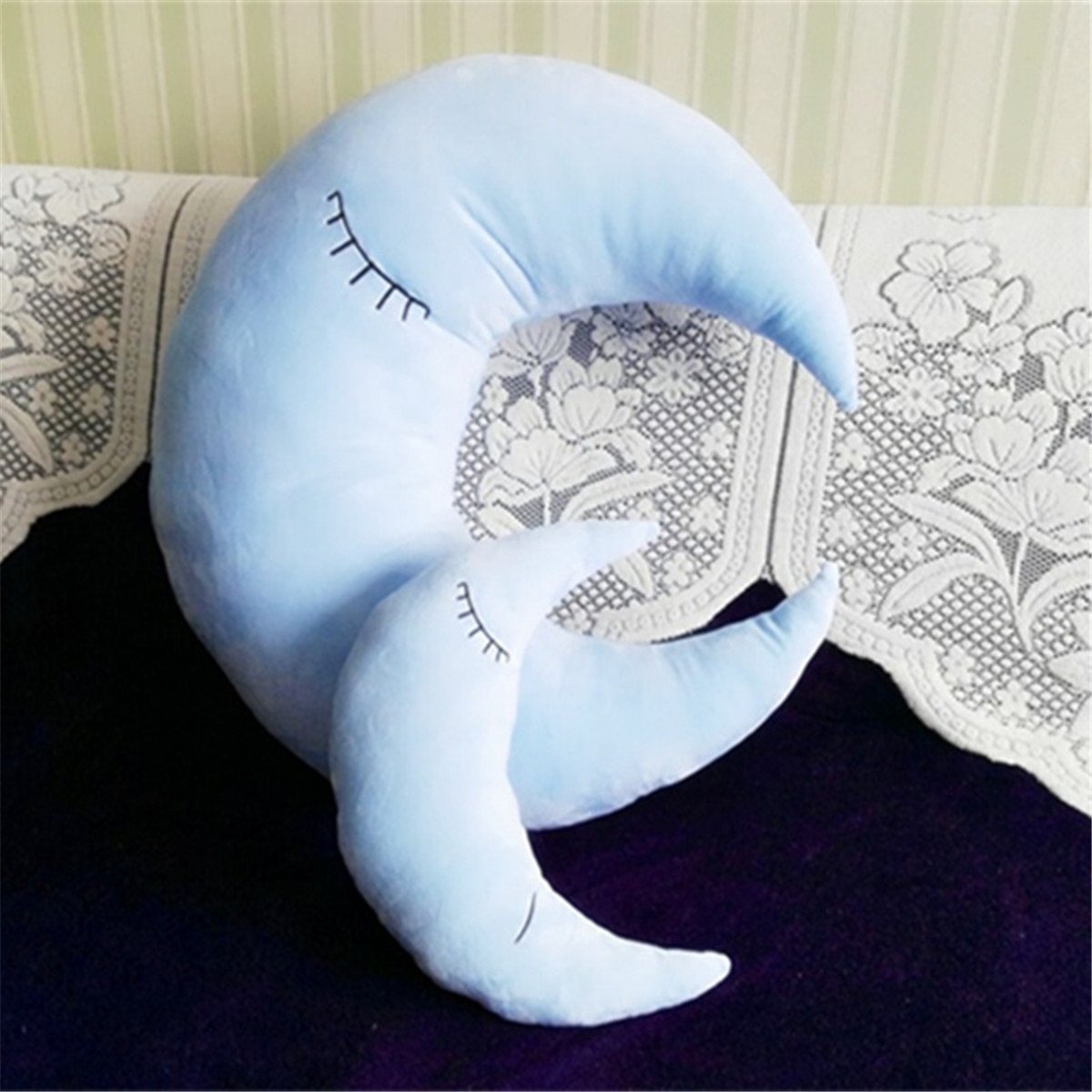 A-cool Crescent Moon Shape Stuffed Toy Throw Pillow Cushion -Office Sofa Couch Car Seat Home Decorative Nursing Pillow (Yellow , 40CM/15.75γ)