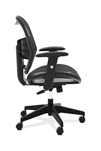 HON Prominent High Task Mesh Back and Seat Office Chair for Computer Desk, Black (HVL534), Swivel-Tilt