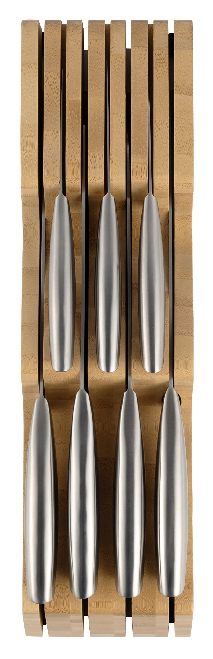 Ozeri 8-Piece Stainless Steel Knife Set, with Japanese Stainless Steel Slotted Blades,Silver