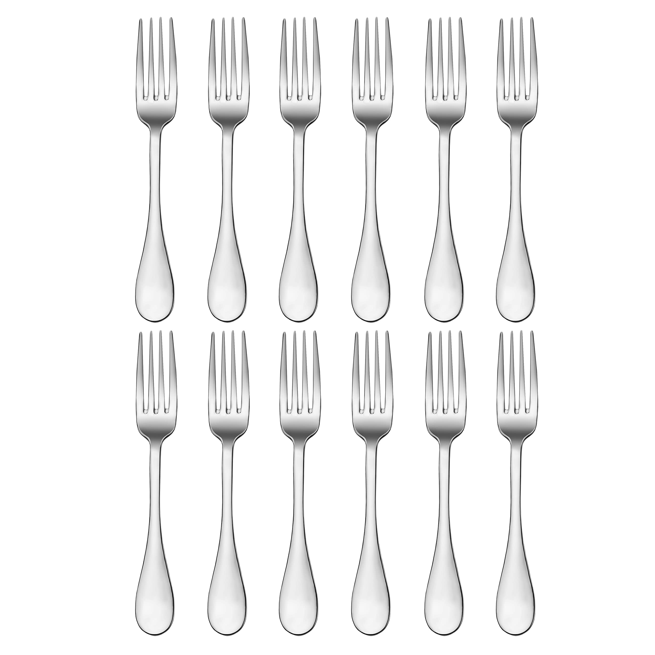 Artaste 59328 Rain 18/10 Stainless Steel Dinner Fork, 7.6-Inch, Set of 12, Silver