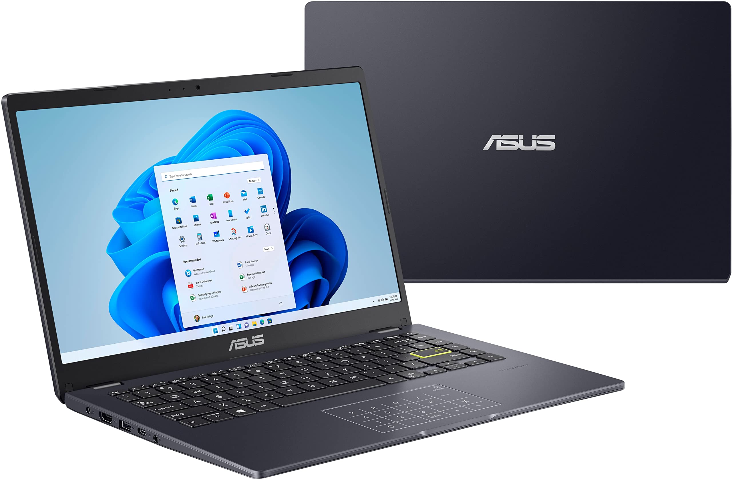 ASUS Newest 14" HD Laptop, Intel Celeron N4020 Processor(up to 2.8GHz), 320GB SSD(64GB eMMC+ 256GB SSD), 4GB RAM, Webcam, Intel HD Graphics, Bluetooth, Win11 S + 1 Year Office 365, Star Black