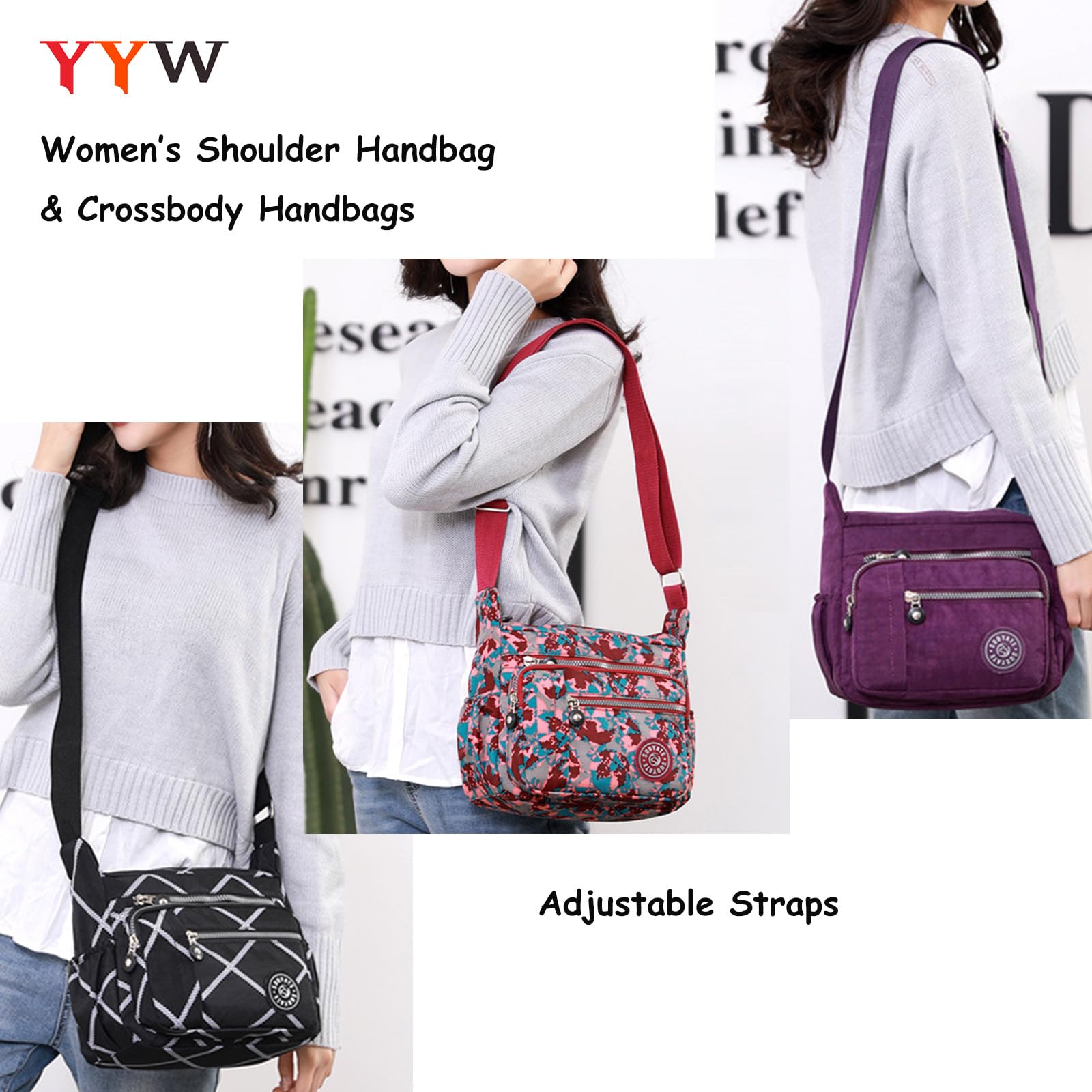 Crossbody Bag for Women Multifunctional Shoulder Handbags for Daily Use Travel Work (Black A)