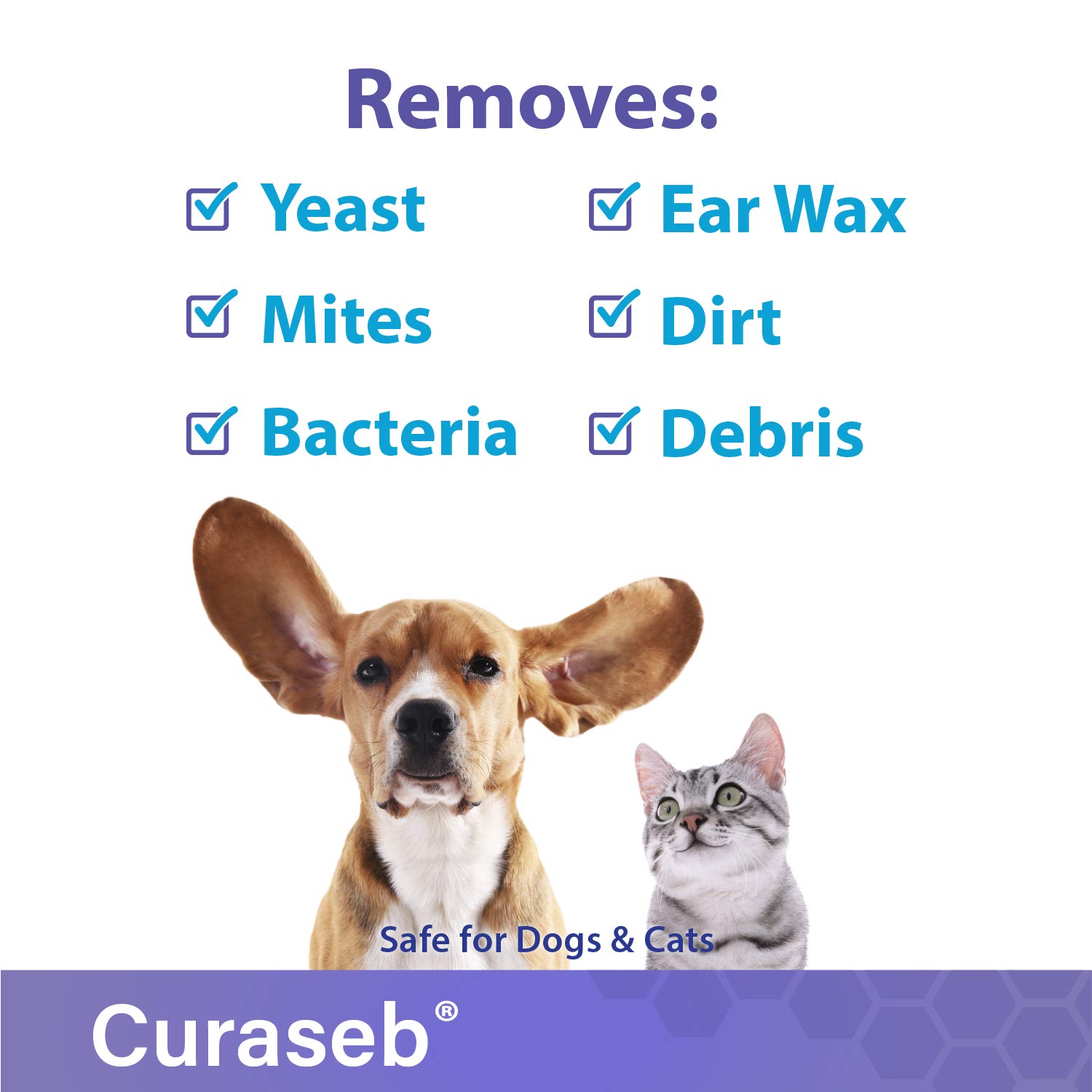 BEXLEY LABS Curaseb Dog Ear Cleaner Solution β Washes Away Debris, Odors and Supports Healthy Ear Health β No Sting Formula, 8oz