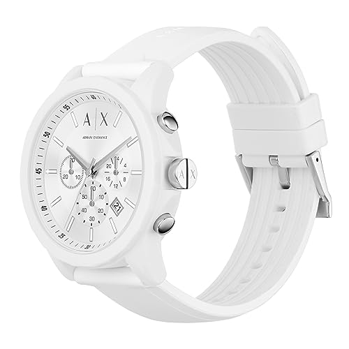 A|X ARMANI EXCHANGE Men's Chronograph White Silicone Watch (Model: A|X1325)