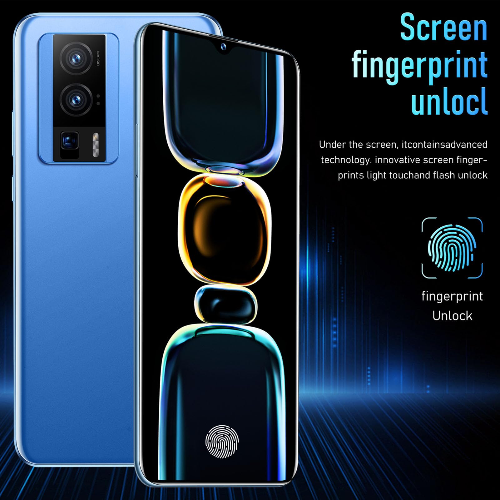 Acogedor Unlocked Smartphone 6.54 inch HD + Display, Octa Core Performance, 32MP + 16MP Camera, 8GB RAM 256GB ROM, 4G 5G WiFi, 6500mAh Battery, with 3 in 1 Navigation System (US Plug)