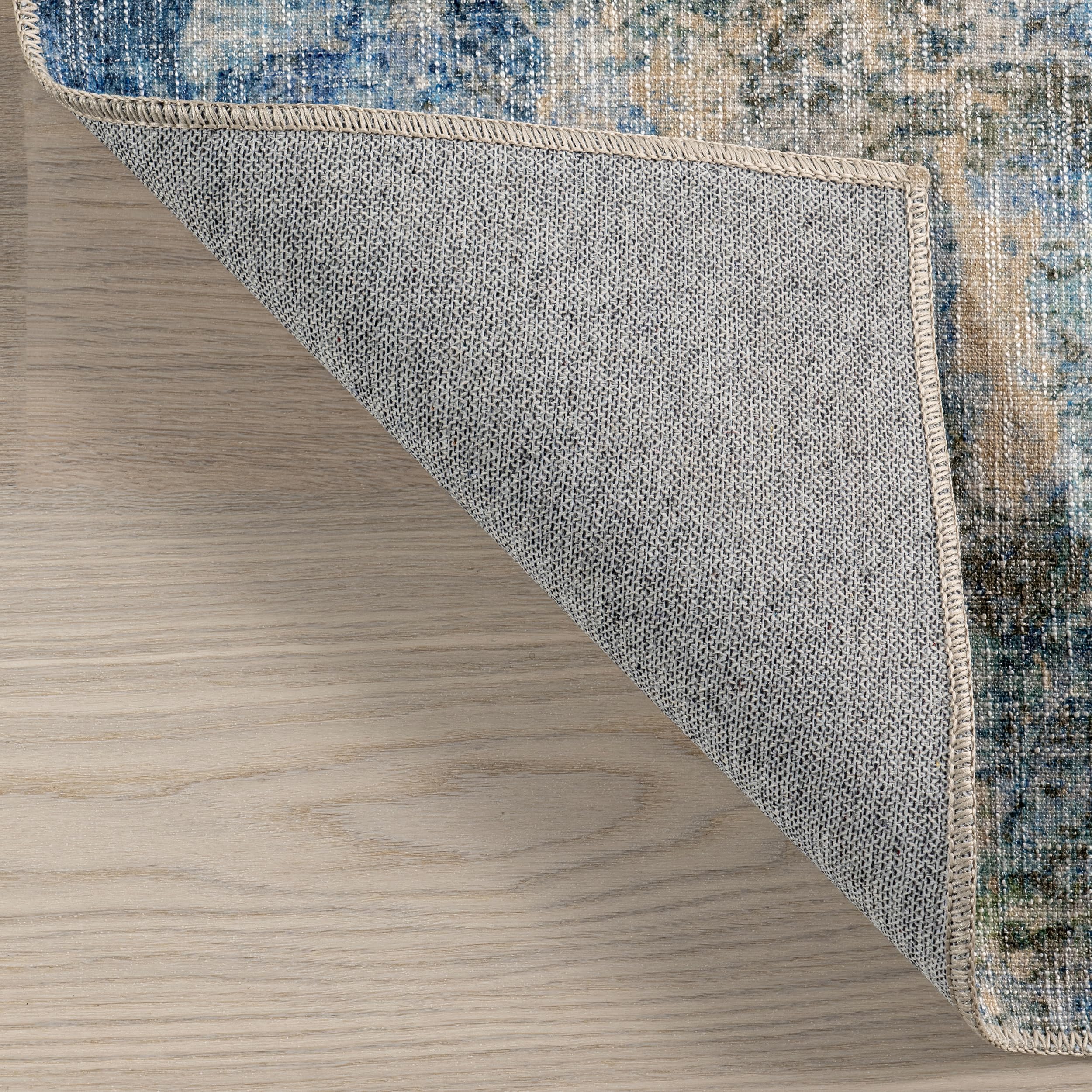 Rugs USA x Prabal Gurung Bleecker Street Abstract Machine Washable Area Rug, 9x12, Blue