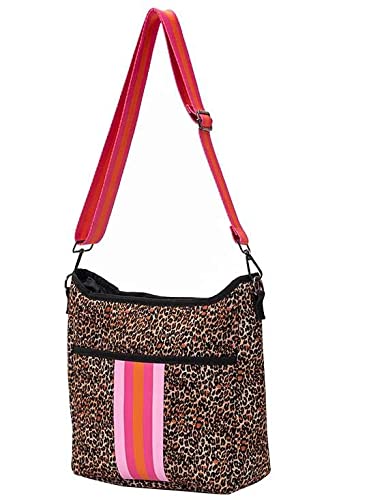 Crossbody Bag Neoprene Womens Purse, handbag Beach bag by GraceBeth (Pink Cheetah)