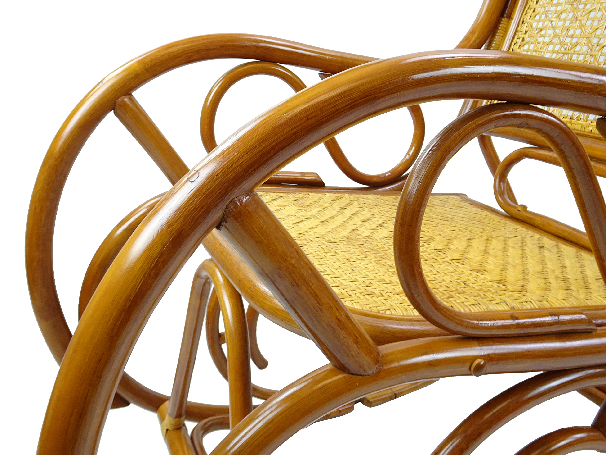 Wickerix Milano Rocking Chair, Natural Rattan Wicker Handmade, ECO, Colonial Color