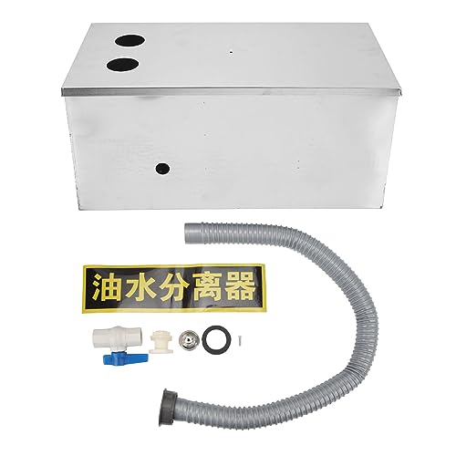 Grease Trap, Commercial Grease Interceptor 3 Stage Filtration Grease Trap Oil Water Separator for Restaurant, Cafe, Home Kitchen Sink