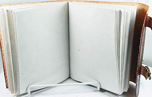 MONTEXOO Handmade Vintage Leather Bound Journal Notebook Diary Sketchbook With Lock For Men Women Blank Pages Old Antique Six Stone