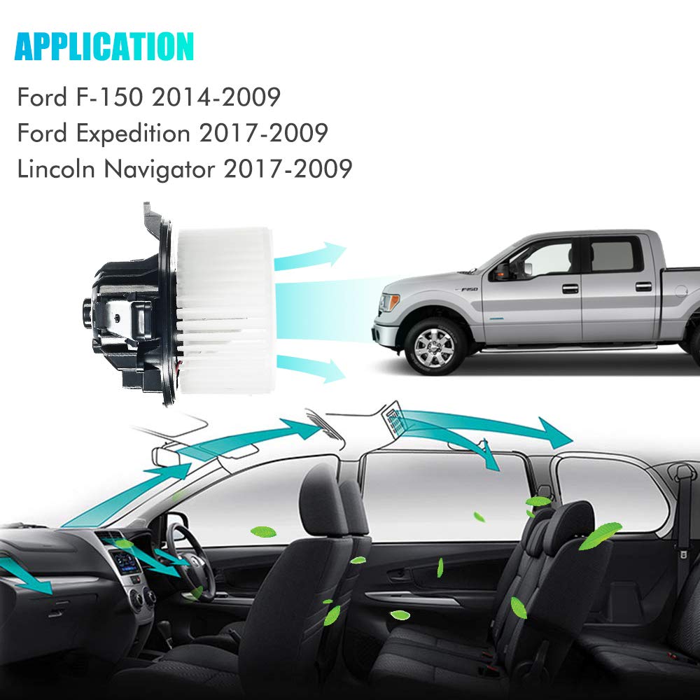 AC Heater Blower Motor for 2009-2017 Ford Expedition 2009-2014 Ford F150 2009-2017 Lincoln Navigator Replaces # 700237 AL1Z19805A 75873