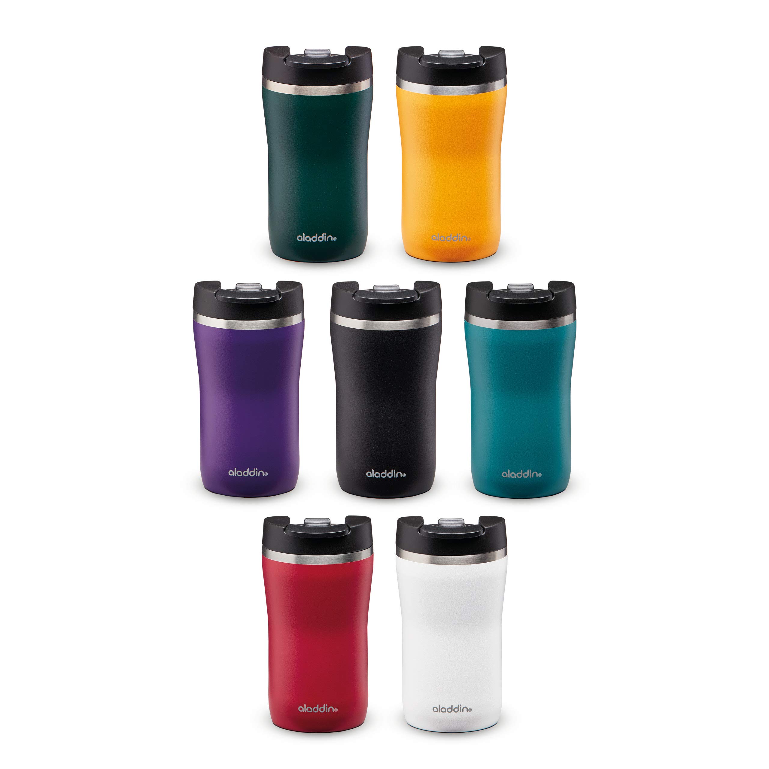 Aladdin Keeps Hot for 2.5 Hours-BPA-Free-Dishwasher Safe, Stainless Steel, Black, 0.25L