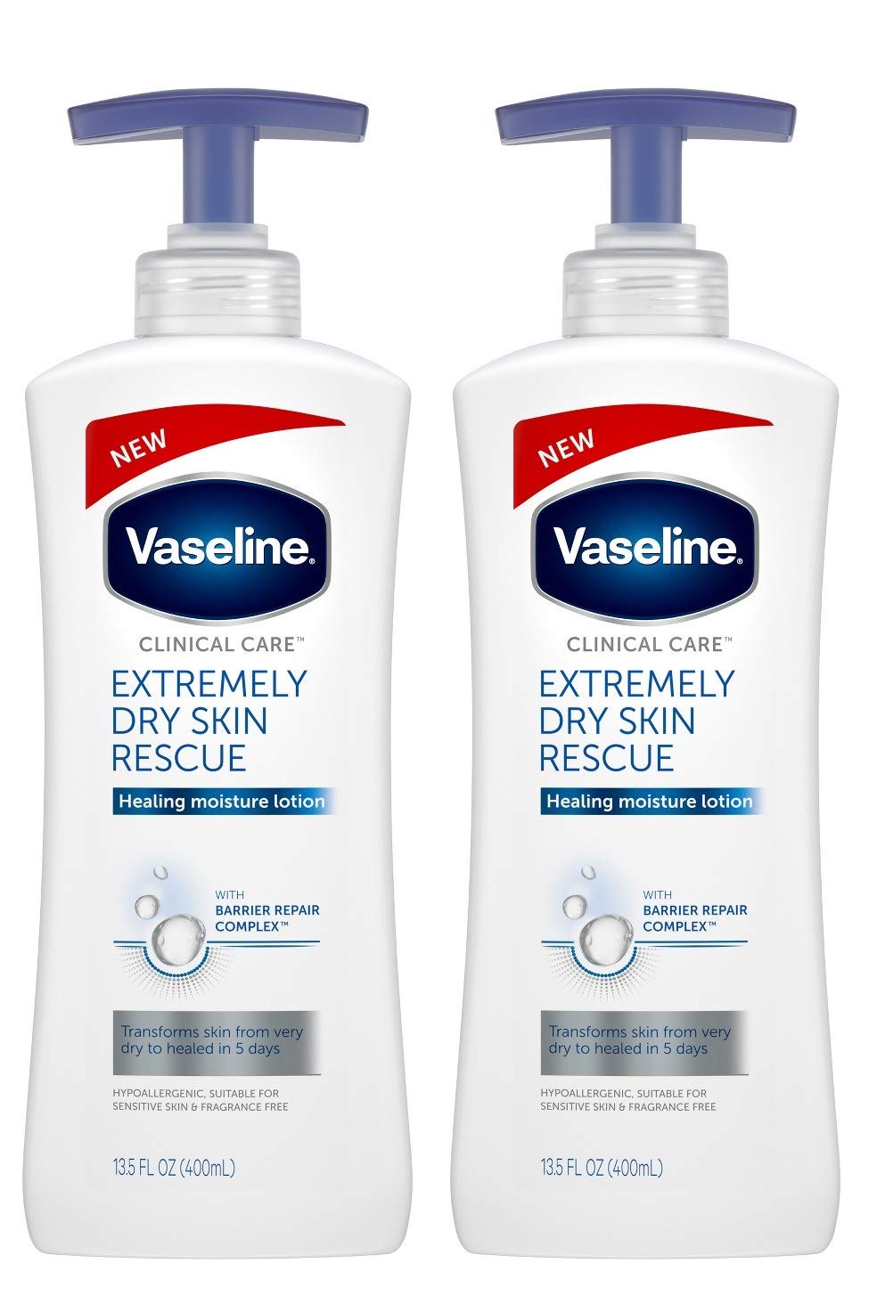 NEW Extremely Dry Skin Rescue Body Lotion Healing Moisture Lotion 13.5 FL OZ (400ml) - 2-PACK