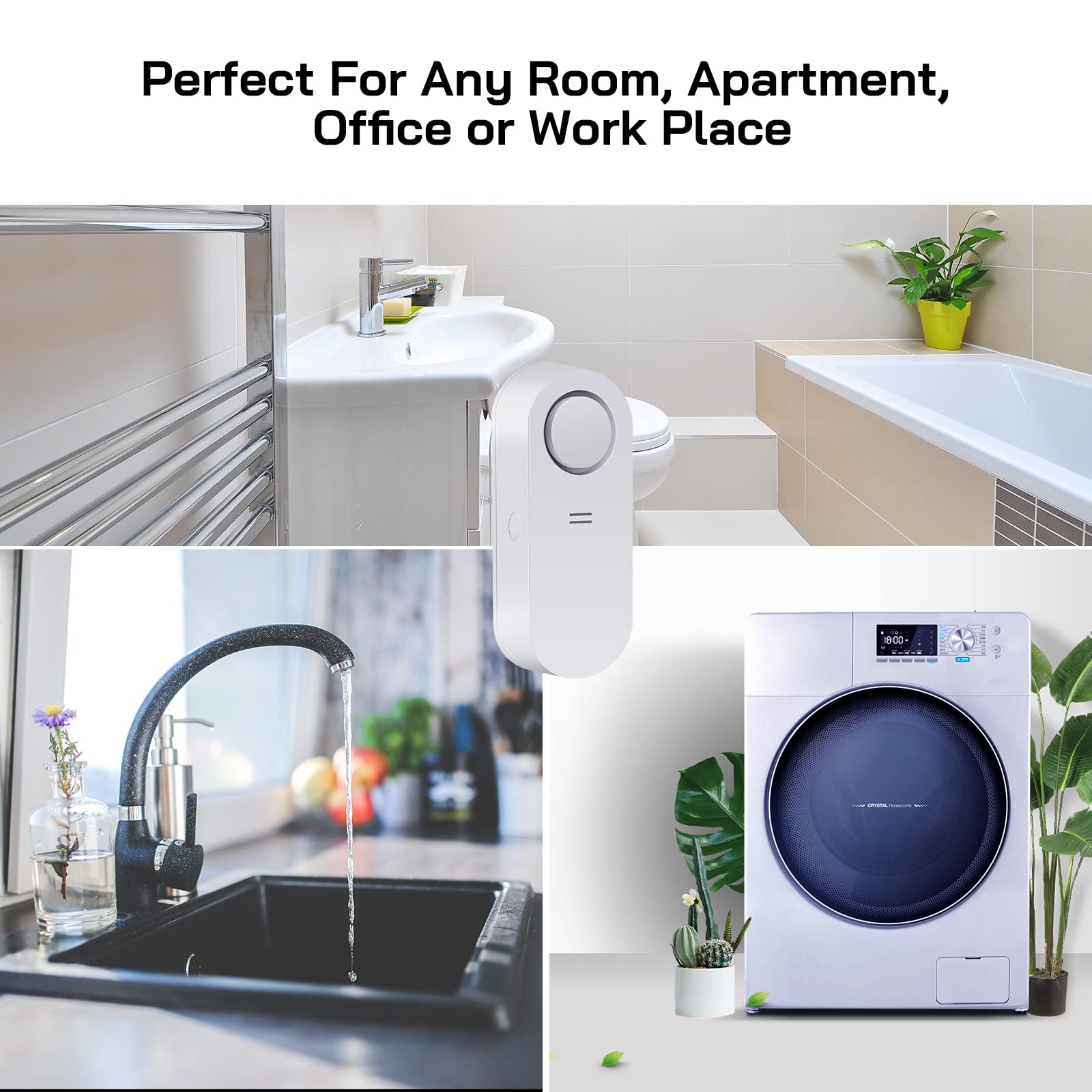 AGSHOME Water Detector Alarm, wifi Water Sensor 5-pack & Hub Kit,120db Alarm and App Alerts, Leak and Drip Alert , for Home, Basement (Not support 5G WIFI)