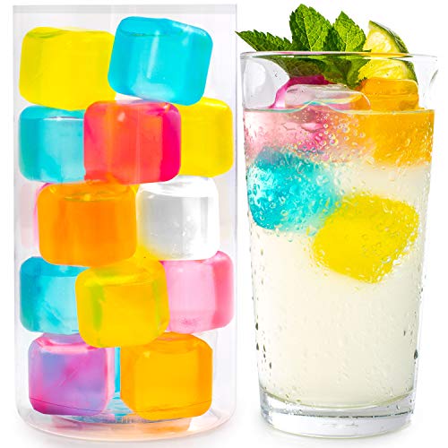 Reusable Ice Cubes For Drinks - Chills Drinks Without Diluting Them - Made From BPA Free Plastic - Refreezable, Washable, Quick And Easy To Use - Pack Of 30 With Storage Container by Efiwasi