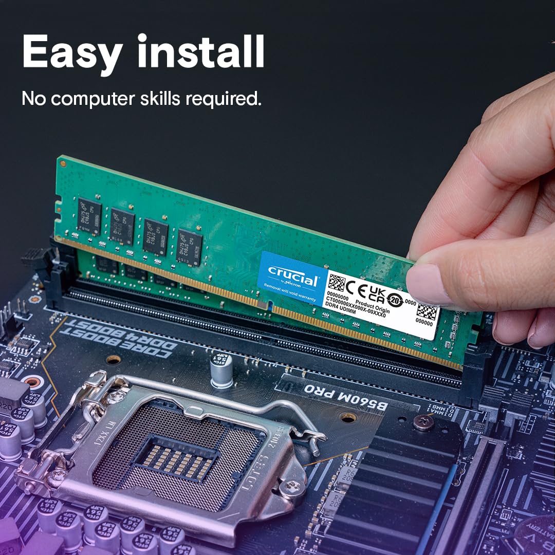Crucial RAM 16GB Kit (2x8GB) DDR4 2400 MHz CL17 Desktop Memory CT2K8G4DFS824A, Green/Black