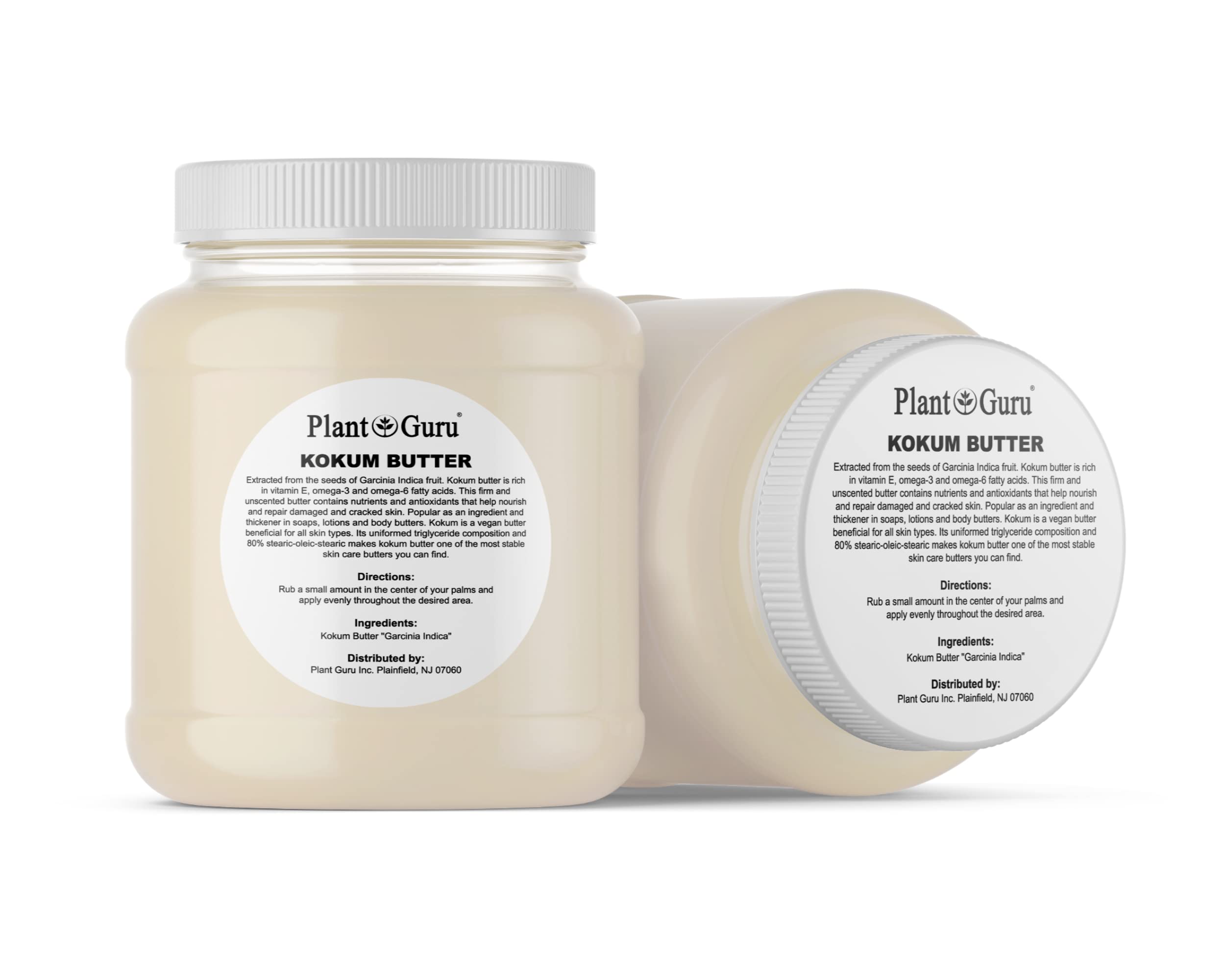 Raw Kokum Butter 3 lbs. Bulk 100% Pure Natural - Great for Skin, Body and Hair Moisturizer, DIY Creams, Balms, Lotions and Soap Making.
