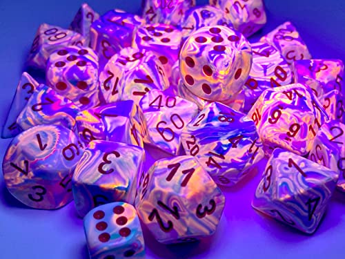 DND Dice Set - Chessex D&D Dice - 16mm Pop Art & Red Limited Edition Dice Block -Dungeons and Dragons Dice Includes 12 Dice – D6, Pink, (CHX27739)