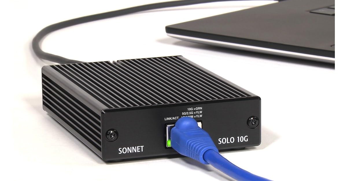 Sonnet Technologies Solo 10G Thunderbolt 3 to 10GBASE-T Ethernet Fanless Adapter (SOLO10G-TB3)