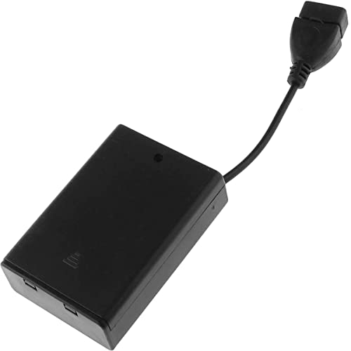 AIMPGSTL 2Pcs 3 AA Battery Holder, 3 AA Battery Case Box Holder 4.5-5V with Cover and On/Off Switch, with USB Cable