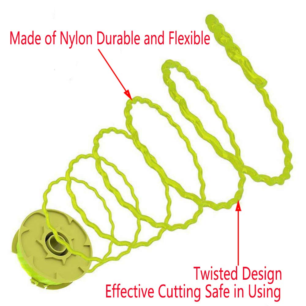 AC80RL3 String Trimmer Replacement Spool Line Compatible with Ryobi One Plus+ AC80RL3,11ft 0.08inch Weed Eater Autofeed Replacement Spools for Ryobi 18v, 24v, 40v Cordless Trimmers (6 Spool, 1 Cap)