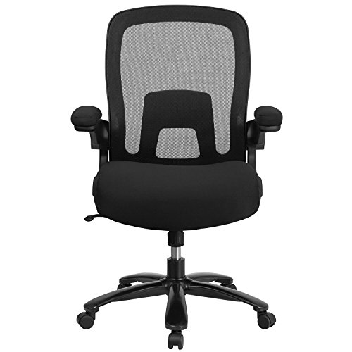 Flash Furniture Big & Tall Office Chair | Black Mesh Executive Swivel Office Chair with Lumbar and Back Support and Wheels