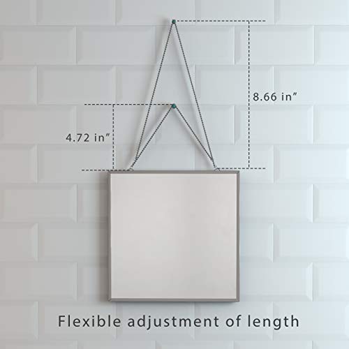 Liootech Fogless Shaving Shower Mirror, Fog Free Mirror Narrow Bezel Ultra-ThinĀ 6.7 inch Metal Frame with 2 Stainless Steel Chains 17.3 & 10.6 inch