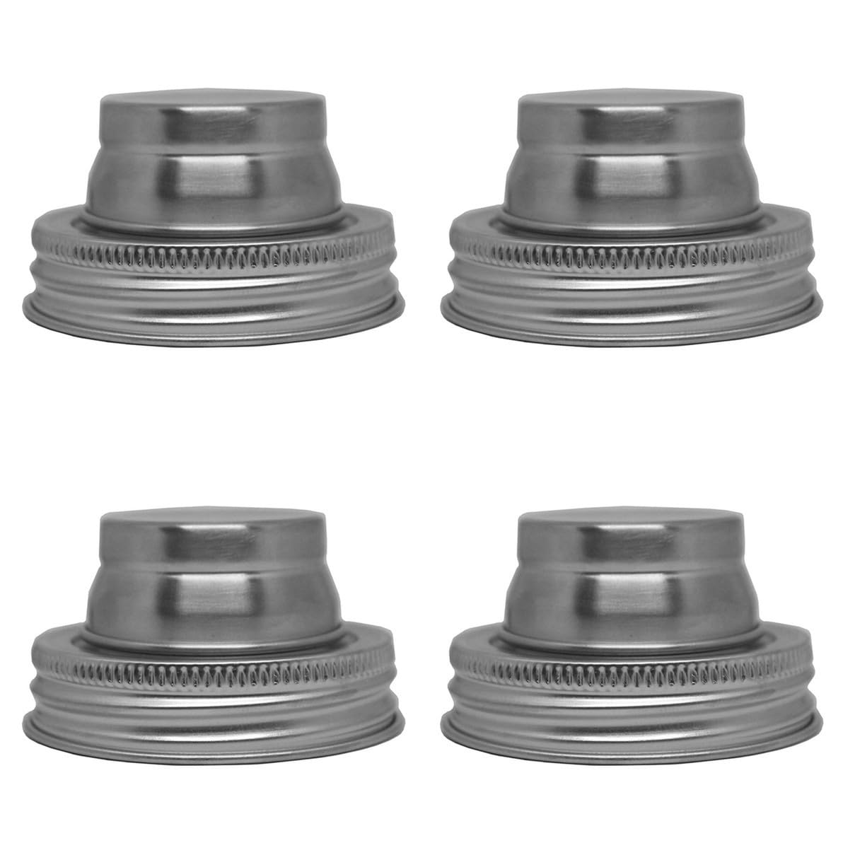 Stainless Steel Mason Jar Shaker Lids with Silicone Seals for Dredge Flour,Mix Spices,Sugar, Salt, Peppers and Any Regular Mouth Mason Jar Canning Jar (4)