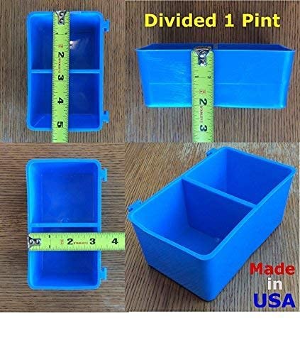 Cage Cups Divided 1 Pint (16 oz) Hanging Feed & Water Cage Cups for Poultry Chicken Parrot Hamster (24)