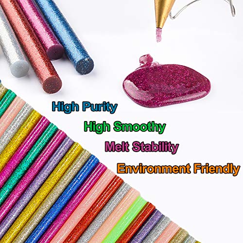 Glitter Hot Glue Gun Glue Sticks 120 PCS 12 Colors Mini Glue Sticks 7mm 100mm Glitter Glue Gun Sticks