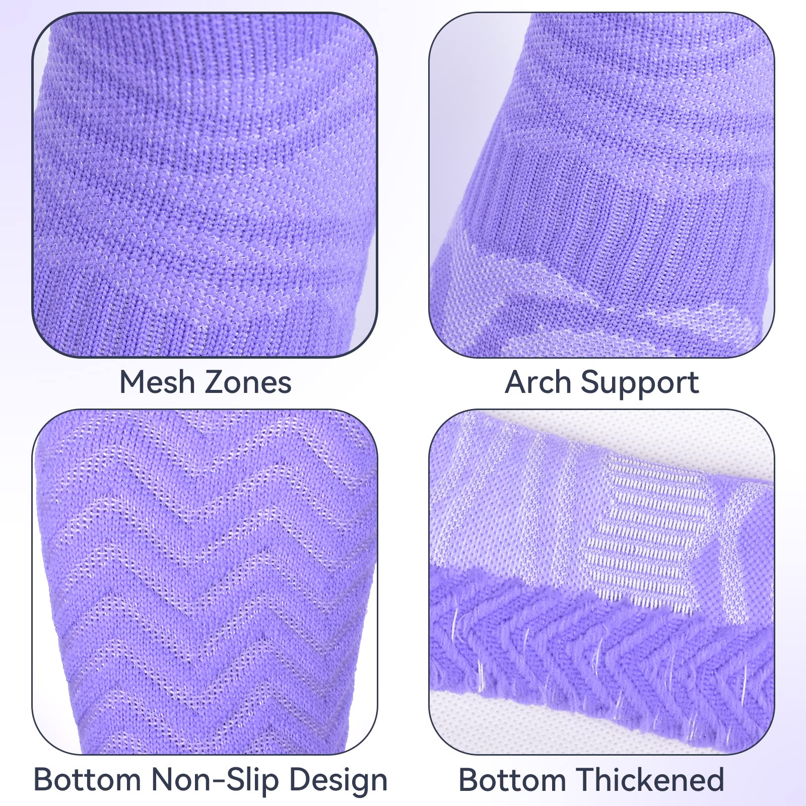 Aifong Ankle Socks for Women Quarter Athletic Running Socks Cushioned Low Cut Workout Sport Tab Cotton Socks 6 Pairs