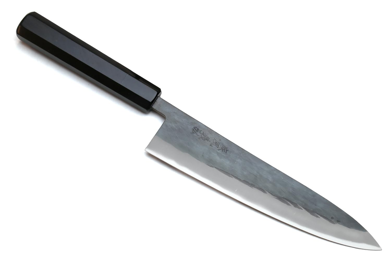 Yoshihiro Kurouchi Black-Forged Blue Steel Stainless Clad Gyuto Chefs Knife Ebony Handle (9.5'' (240mm) & No Saya)