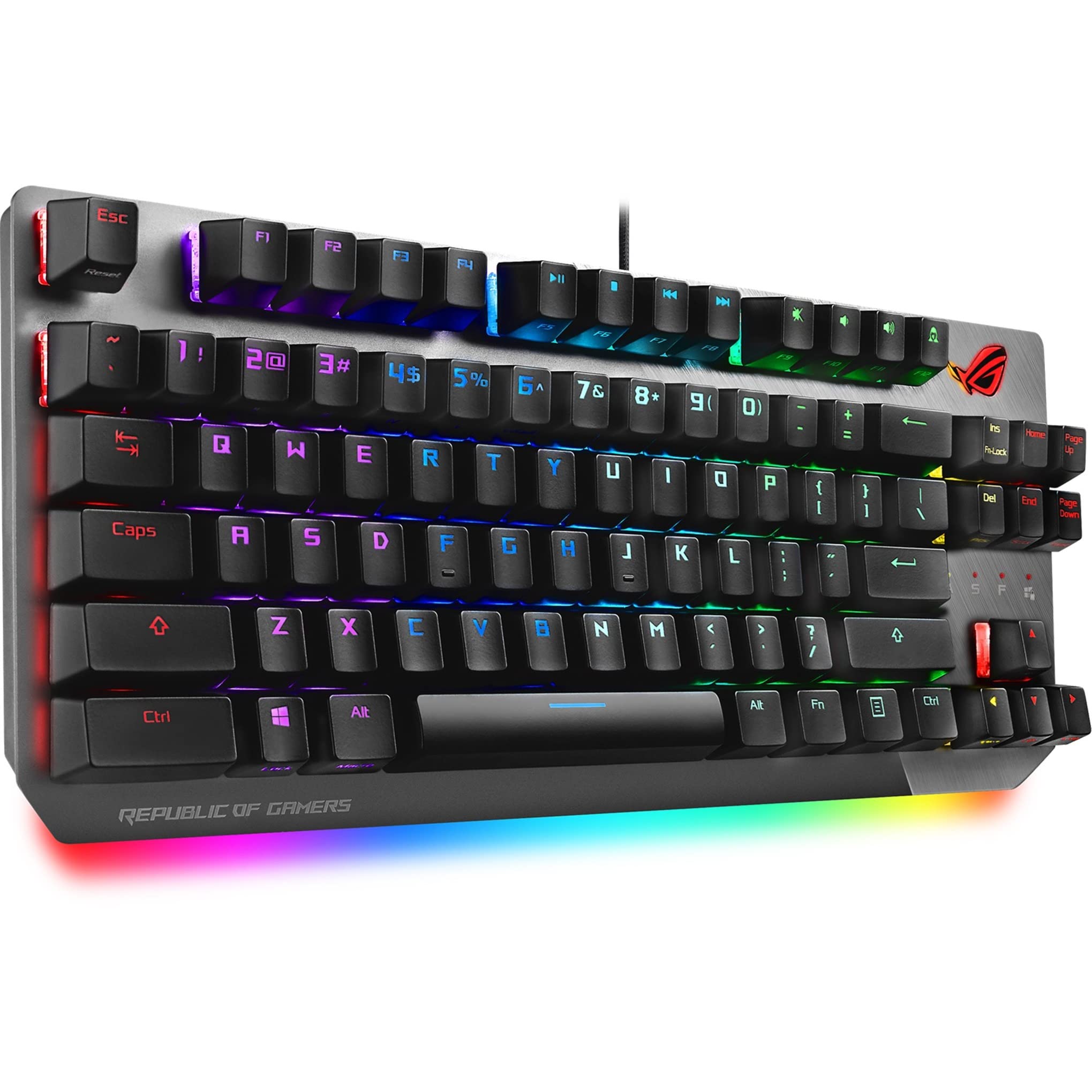 ASUS ROG Strix Scope NX TKL 80% Gaming Keyboard | ROG NX Brown Tactile Mechanical Switches, Aura Sync, Stealth Key, 2X Wider Ctrl Key, Programmable Macros, Detachable Cable (Renewed)