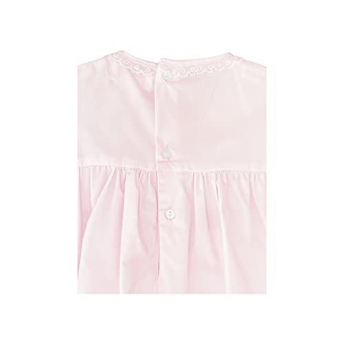 Petit Ami Baby Girls' Fully Smocked Dress with Lace Trim, 9 Months, Pink