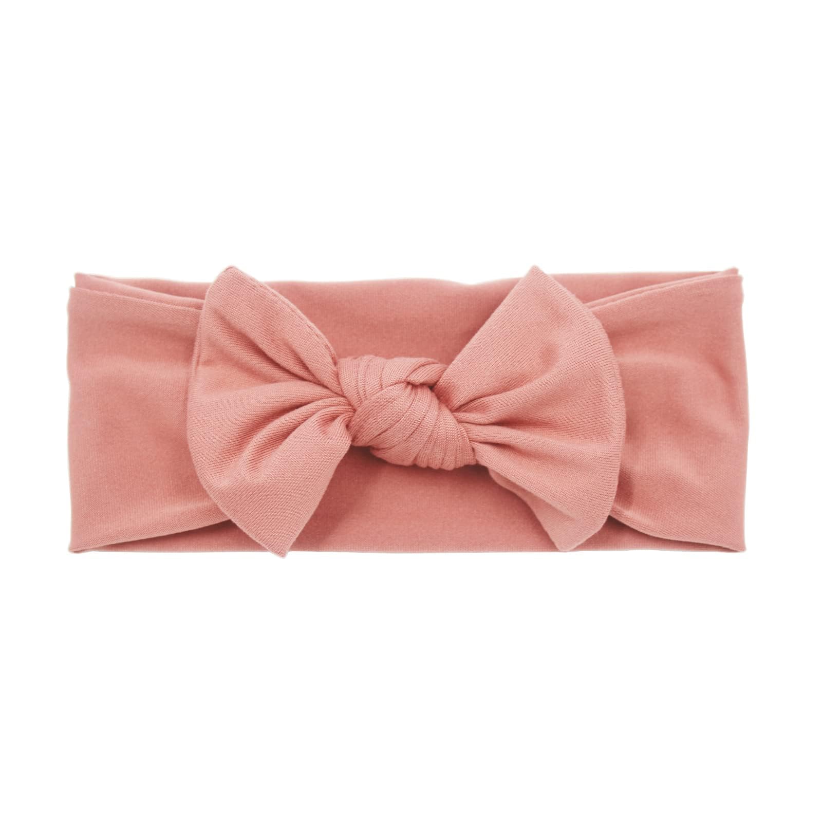 Bayceen Stretchy Swaddle Blanket for Newborns Baby Girl Swaddle and Headband Set Receiving Blanket 35 x 35 inches Swaddle Set (Blush)