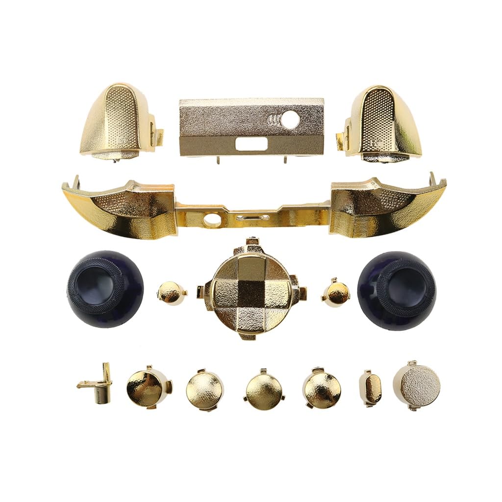 Chrome Plating Buttons Replacement for Xbox Series S Xbox Series X Controller LB RB LT RT Bumpers Triggers D-pad ABXY Start Back Keys (Chrome Gold)