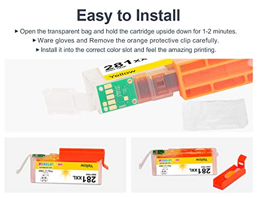 Miss Deer Compatible 280 281 Ink Cartridges, Replacement for Canon PGI-280XXL CLI-281XXL PGI280 CLI281 for Canon PIXMA TS9120 TS8120 TS8220 TS8320 TS8100 TS8200 TS9100 (6 Pack with Photo Blue)