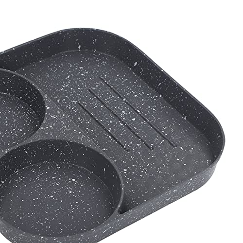 Nonstick Ceramic Frying Pan, Egg Frying Pan Heat Sensitive Silicone Aluminium Pancake Frying Pan with Comfortable Handle for Gas Stove and Induction Cookware (3 Holes)