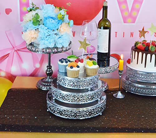 Cake Stand Set of 3 Metal Cupcake Stands Dessert Display Plate for Wedding Party Birthday,Silver