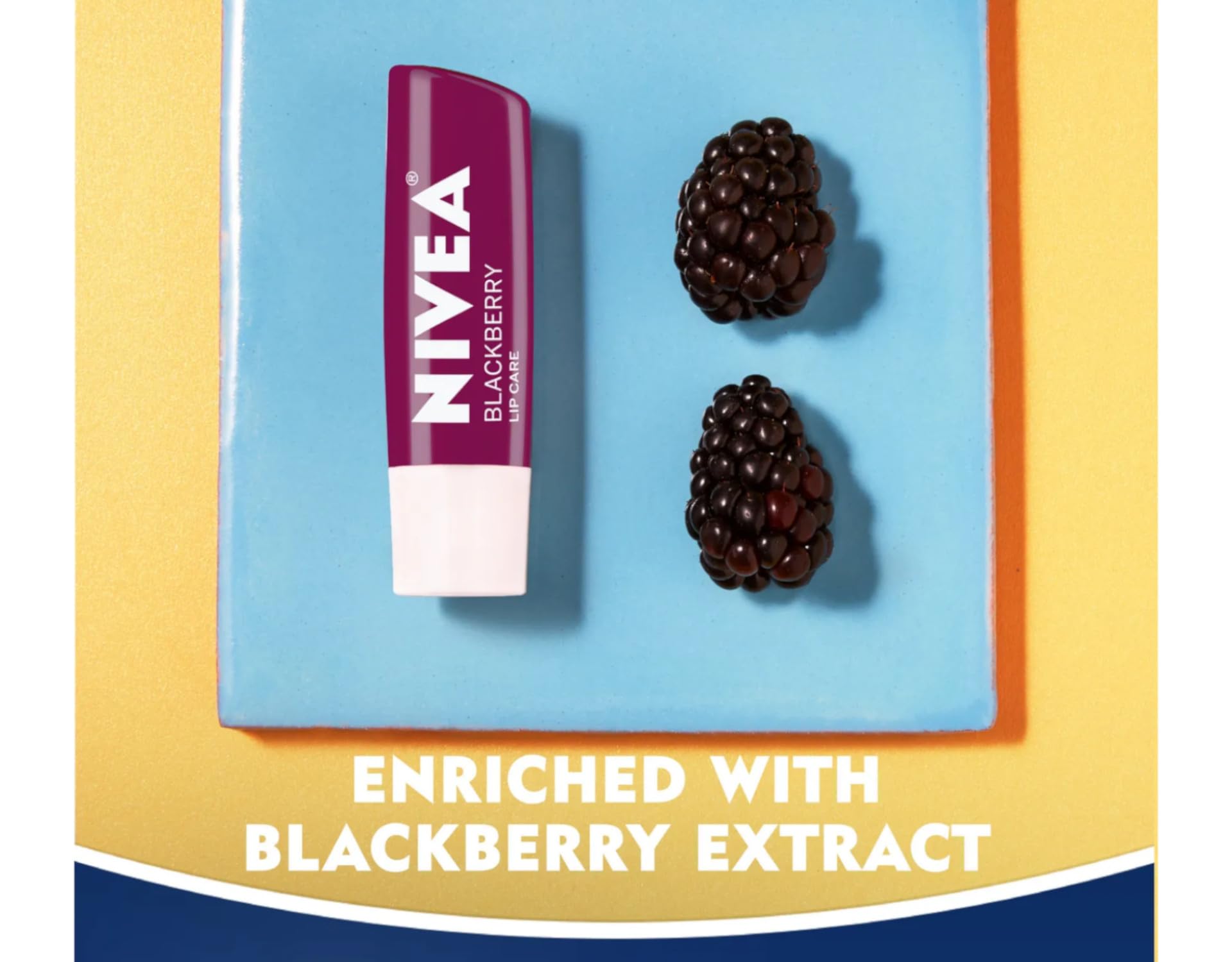 NIVEA Lip Balm, Blackberry Flavored Tinted Lip Balm Stick with Shea Butter and Jojoba Oil, 0.17 Oz, Pack of 1