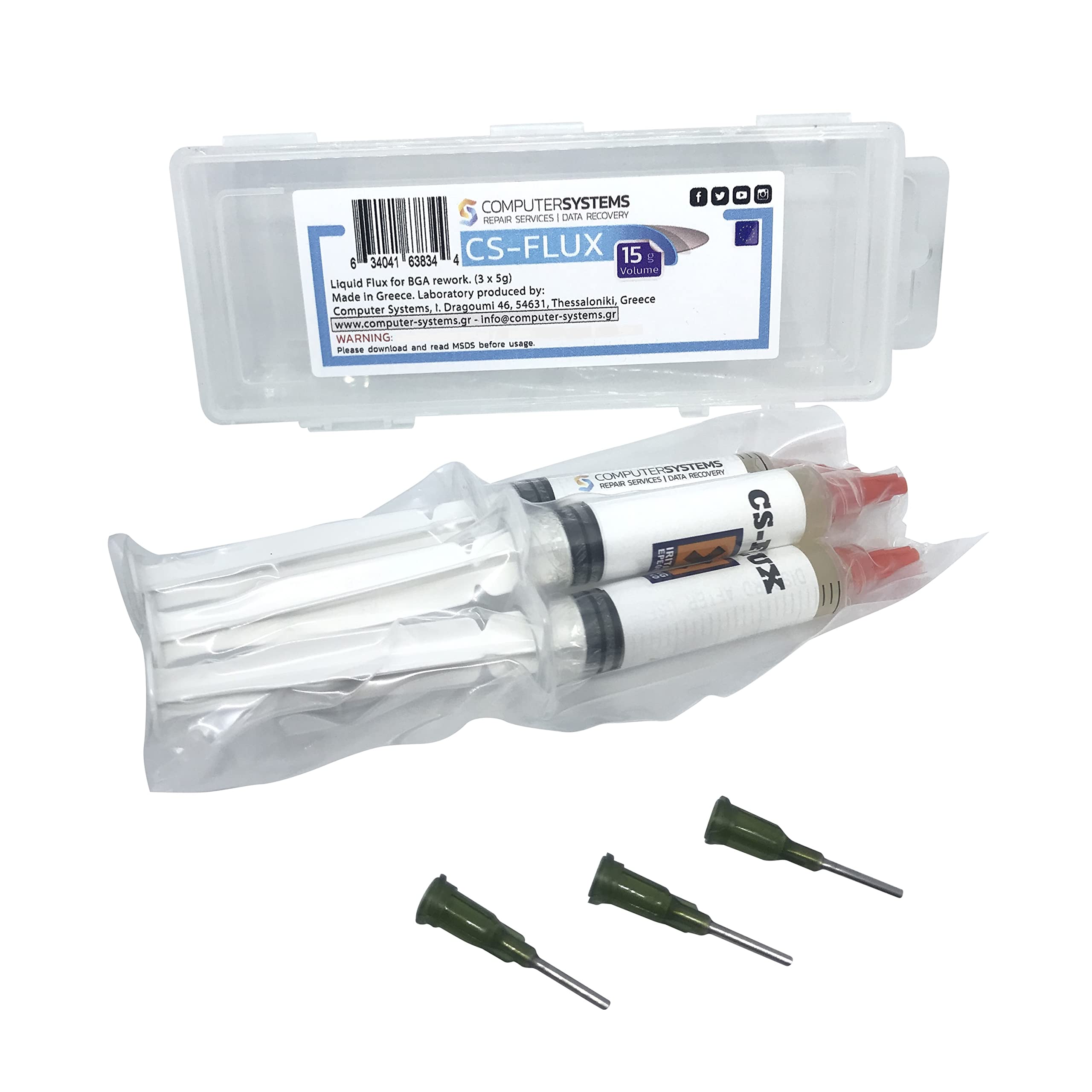 CS-FLUX reballing Low viscosity Halogen-free liquid flux for BGA component rework reflow 15g . Ideal for VGA GPU repairs