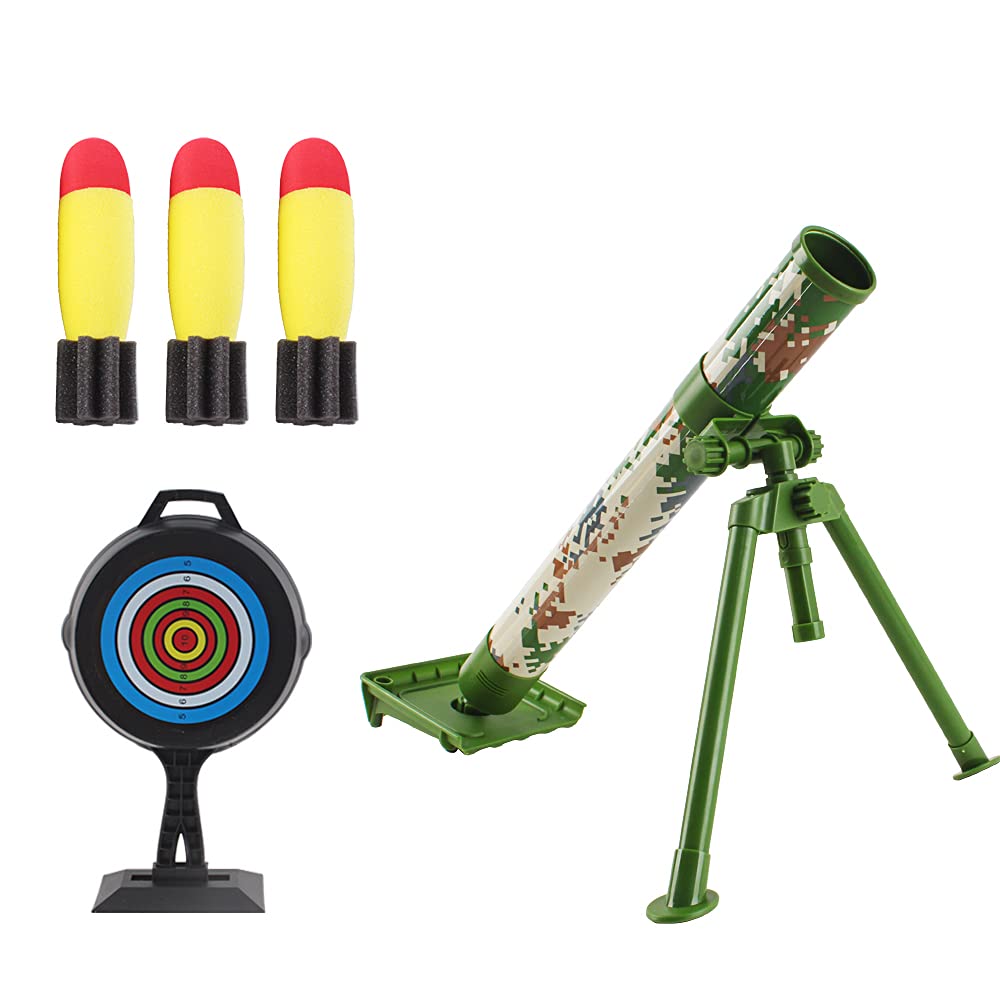 deAO Launcher Toy Shooting Game Toy Play Set with Music Function, Adjustable Elevation and Foam Rocket Missiles Included β Great Indoor and Outdoor Fun for Kids