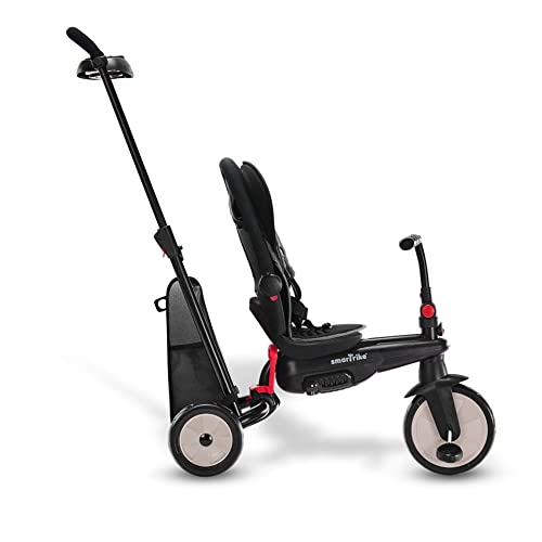 smarTrike STR5 6 in 1 Modular Foldable Toddler Stroller Tricycle Combination with 1 Hand Steering, Shock Absorbency, and 5 Point Harness, Gray Melange