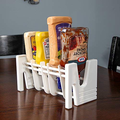 Home-X Upside Down Condiment Bottle Holder Rack, The Perfect Kitchen Top Organizer that Prevents Waste and Uses Every Last Drop of Your Favorite Condiments
