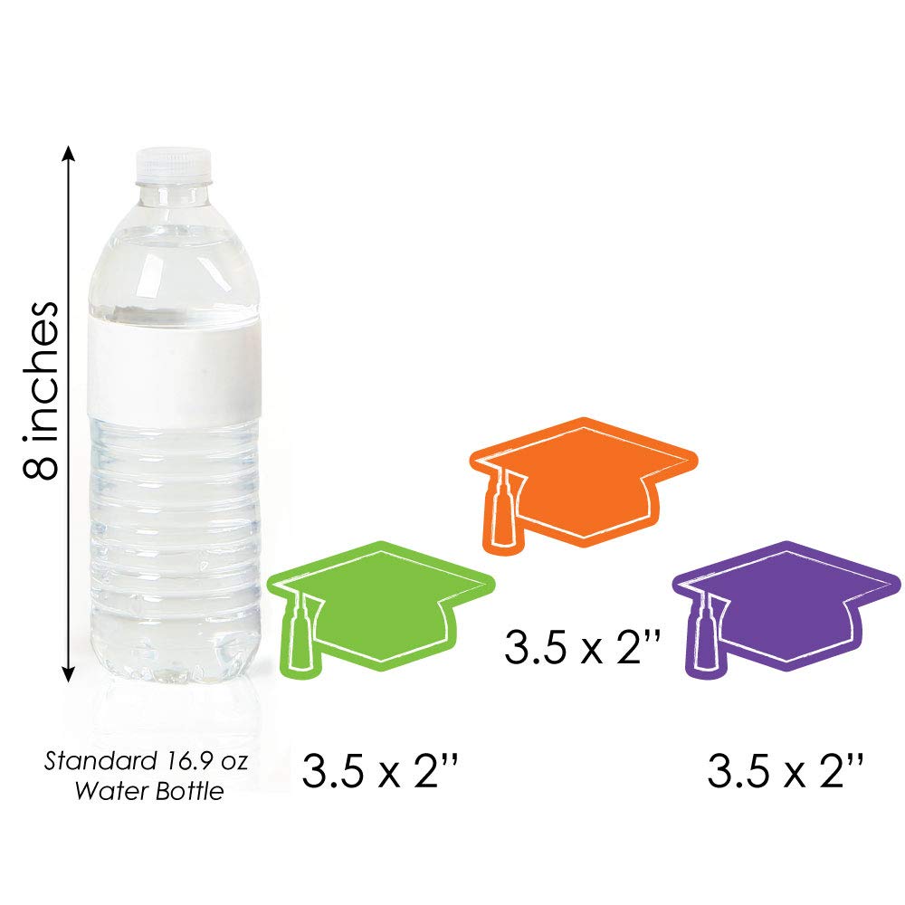 Big Dot of Happiness Hats Off Grad - DIY Shaped Graduation Party Cut-Outs - 24 Count