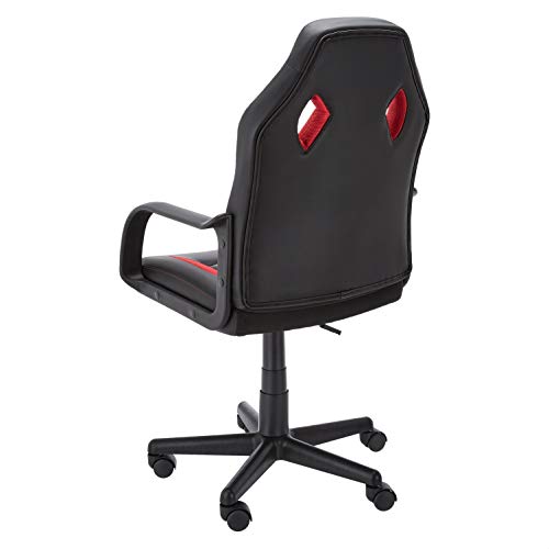 Amazon Basics Racing/Gaming Chair - Faux Leather, 25.2 x 22.6 x 44.1 inches, Red